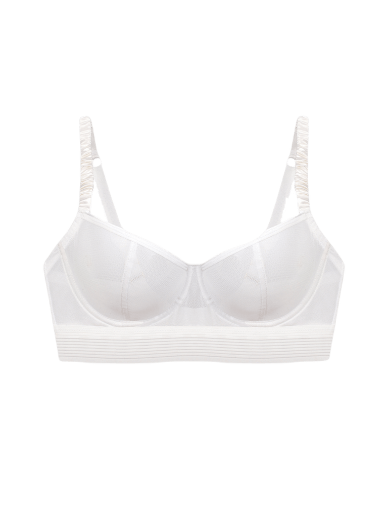 Leia Saint ivory sheer mesh bra - lingerie store - movelle.store